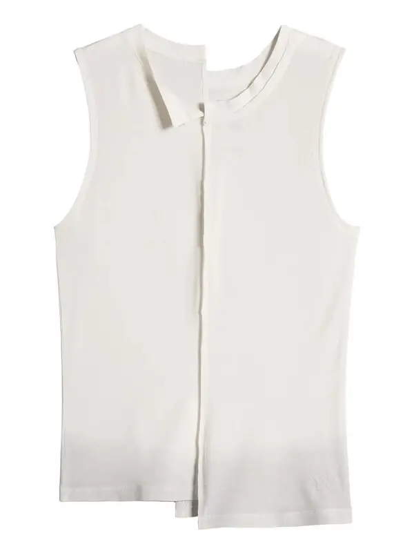 Y3 Sleeveless Asymmetrical Tank Top - White