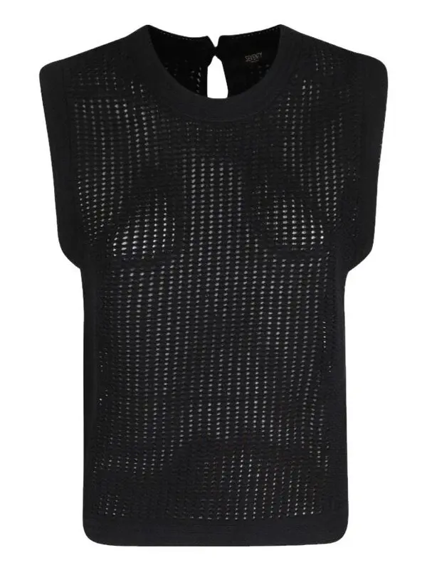 Seventy Openwork Vest - Black