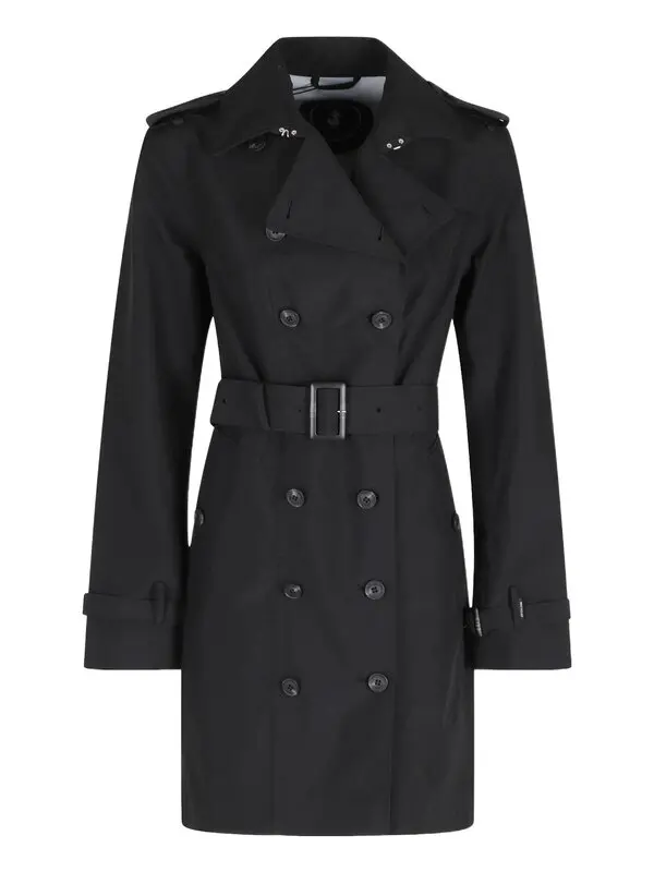 SAVE THE DUCK Collared Long-sleeved Coat - Black