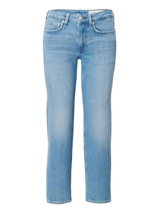 RAG  BONE Rag & Bone Harlow Ankle Straight Jeans - Blue