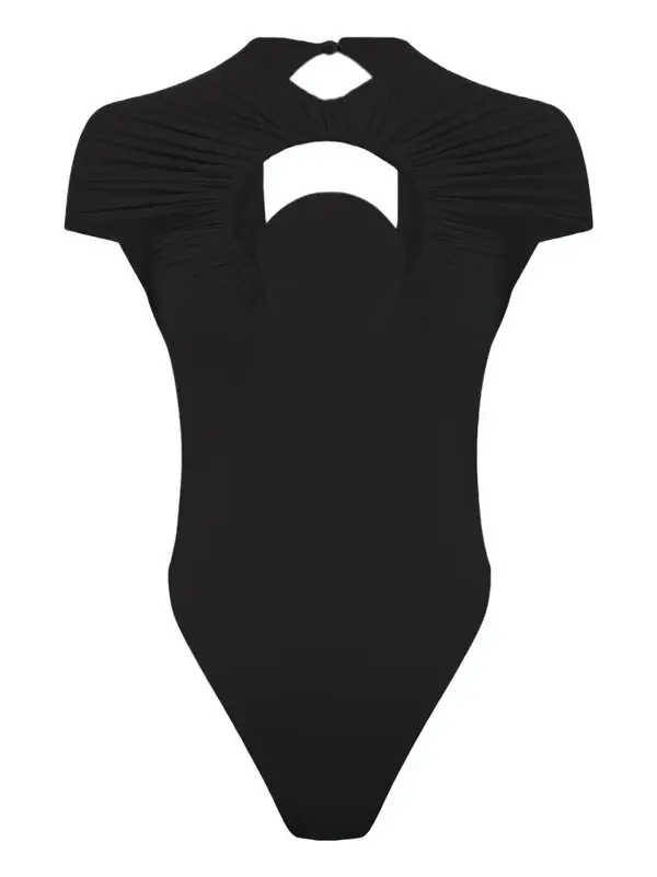 MARINE SERRE Cut-out One-piece Swimsuit - Black