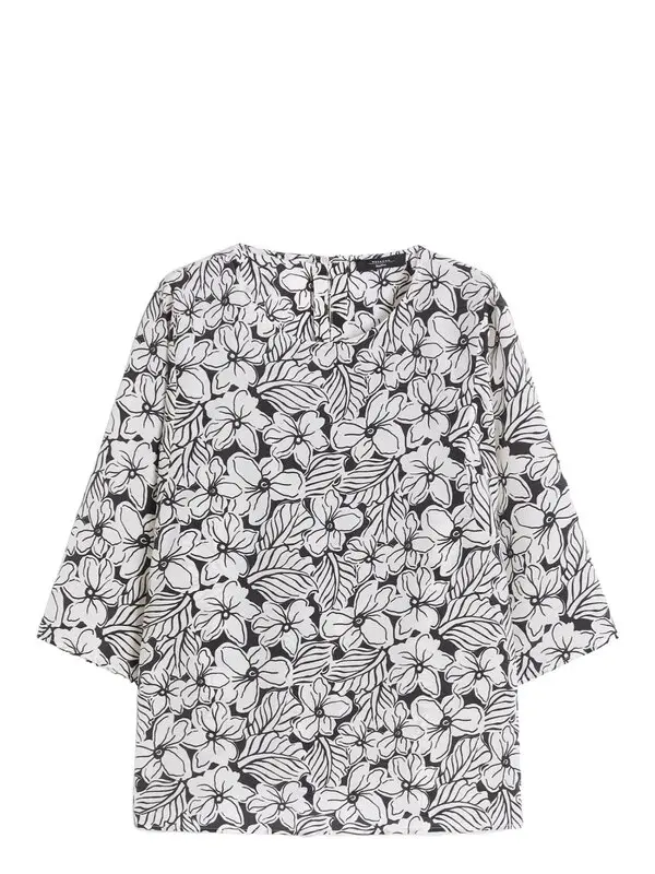 Max Mara Floral Print Round Neck T-shirt - White