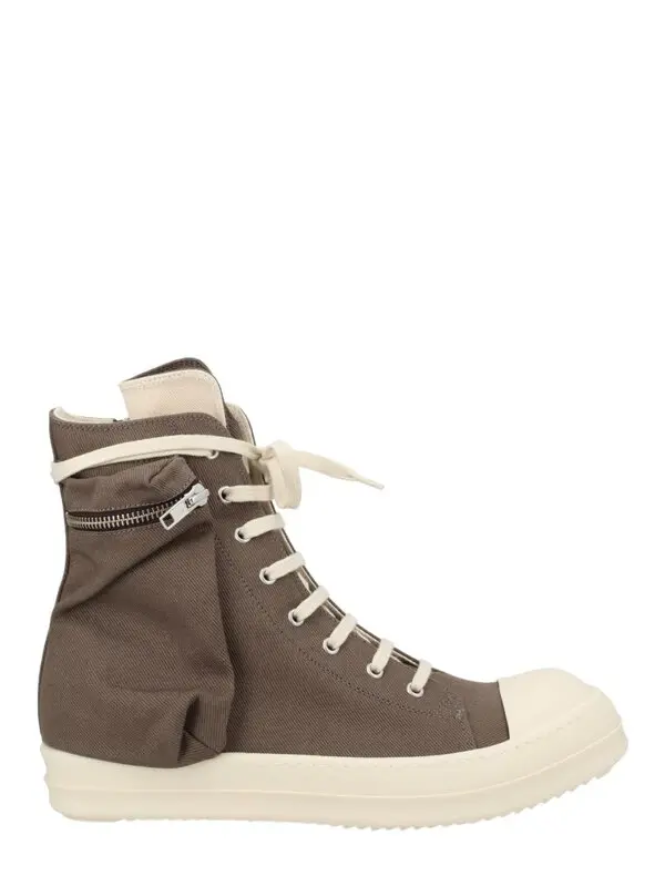 Rick Owens High Top Cargo Sneakers - Brown