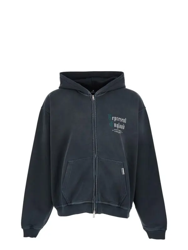 REPRESENT Private Members Zip Hoodie - Black