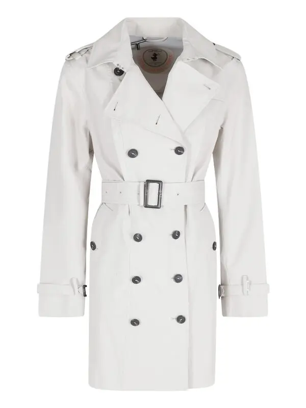SAVE THE DUCK Double-breasted Trench Coat - White