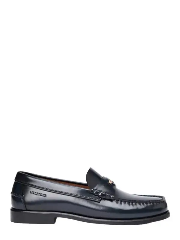 Tommy Hilfiger Penny Loafers With Gold-tone Detailing - Navy Blue