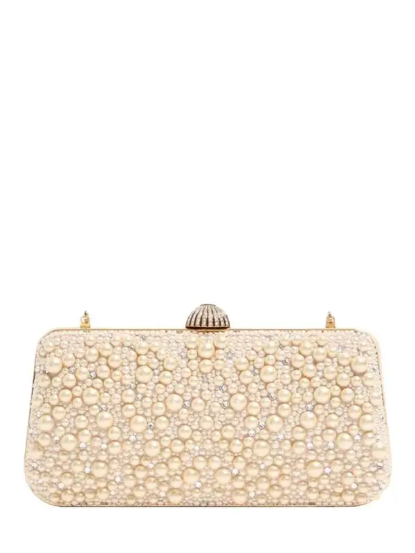 Valentino Garavani Carry Secrets Minaudiere With Pearls And Rhinestones - Nude