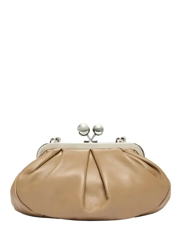 Max Mara Nappa Lambskin Chain Shoulder Bag - Grey Dove