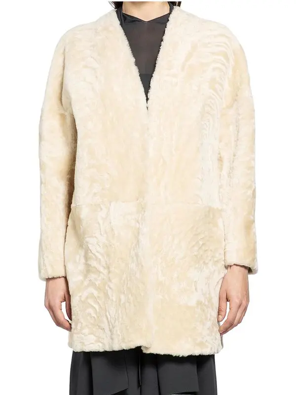 THE ROW Long Sleeve Coat - Porcelain Color