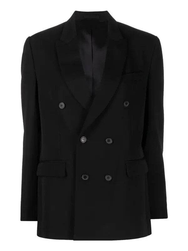Wardrobe.NYC Double-breasted Wool Blazer - Black