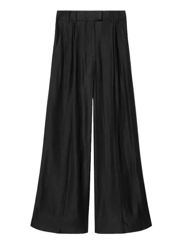 ALLSAINTS Charley Relaxed Fit Linen Blend Pants - Black