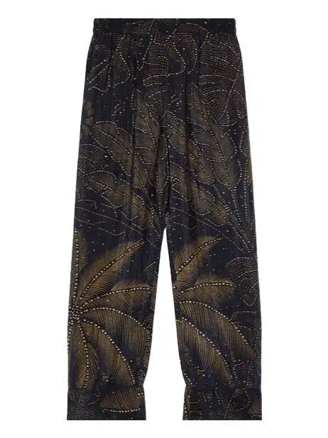 Farm Rio Graphic Printed Casual Trousers - Black