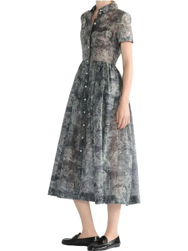 Dior Iviera Mid-length Shirtdress - Gray