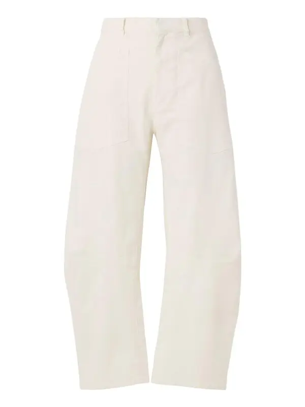 NILI LOTAN Shon Pleat Detail Track Pants - White