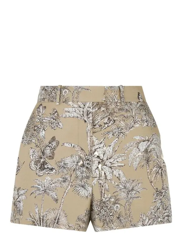 Dior High-waisted Printed Shorts - Hazelnut And White