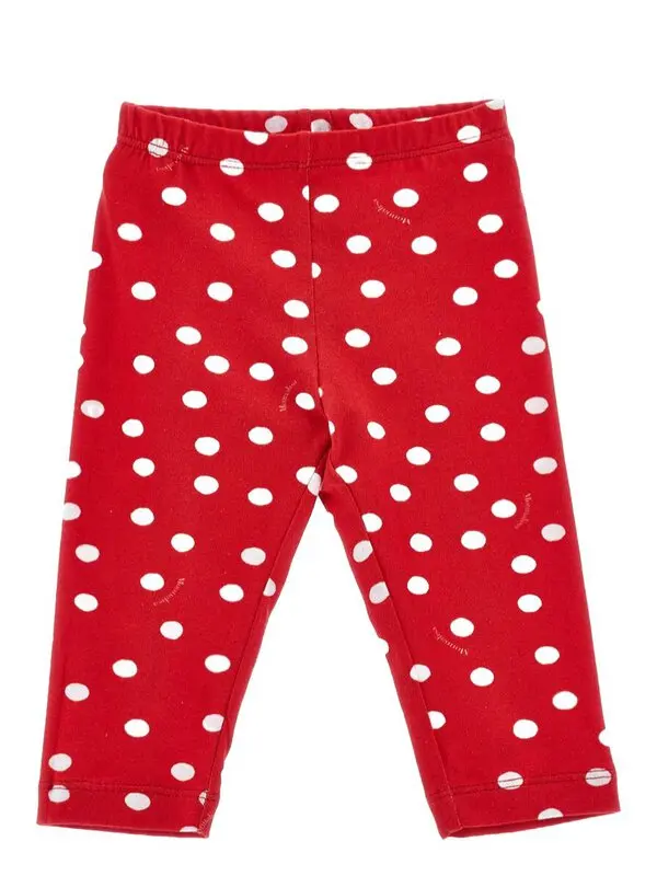 Monnalisa Polka Dot-print Jersey Leggings - Red