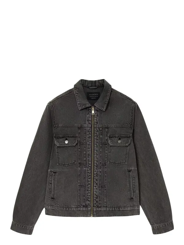 ALLSAINTS Faded Wash Denim Jacket - Black