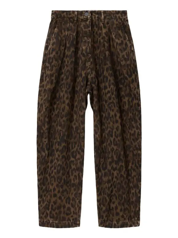 ALLSAINTS Becca Barrel Leg Denim Trousers - Leppo Brown