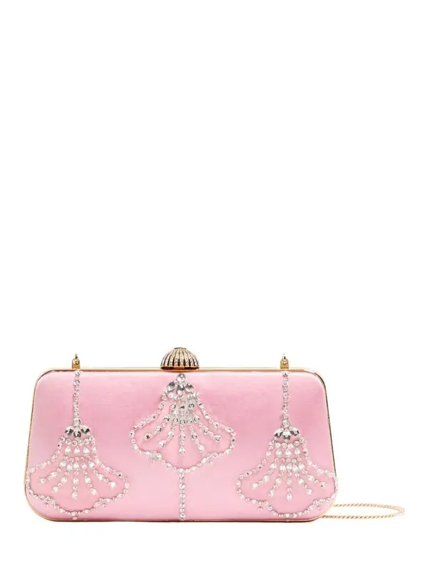 Valentino Garavani Carry Secrets Clutch With Embellished Clasp And Chain Strap - Pink