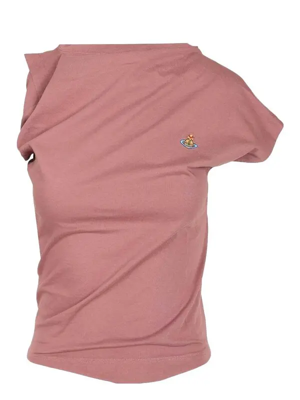 VIVIENNE WESTWOOD One-shoulder Embroidered Orb Top - Rose