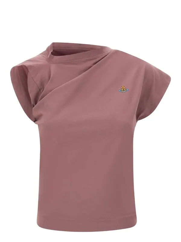 VIVIENNE WESTWOOD One-shoulder Embroidered Orb Top - Rose