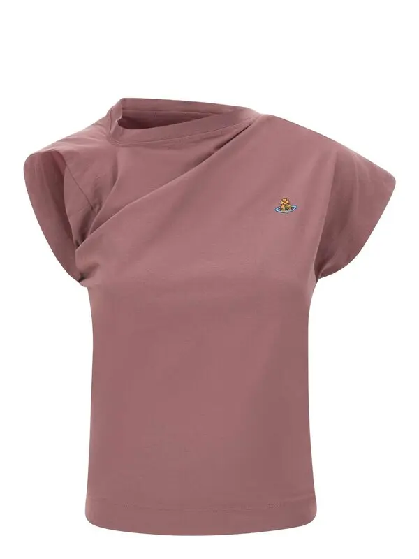 VIVIENNE WESTWOOD One-shoulder Embroidered Orb Top - Rose