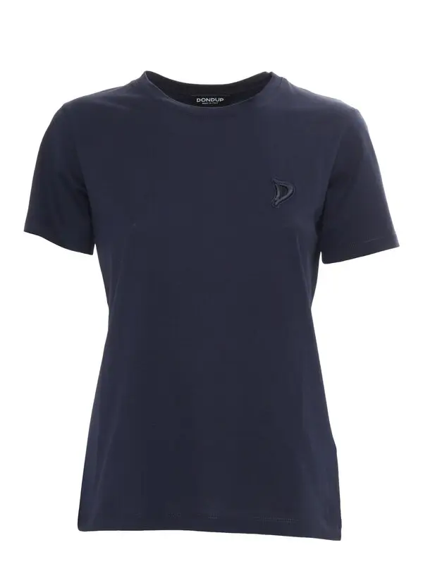DONDUP Crewneck T-shirt With Embroidered Logo - Black