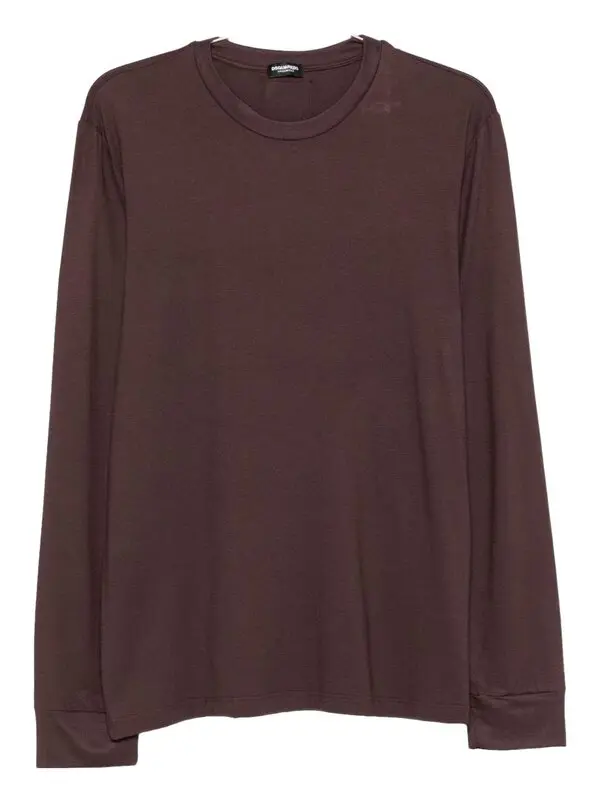 Dsquared2 Logo Patch Long-sleeved T-shirt - Brown