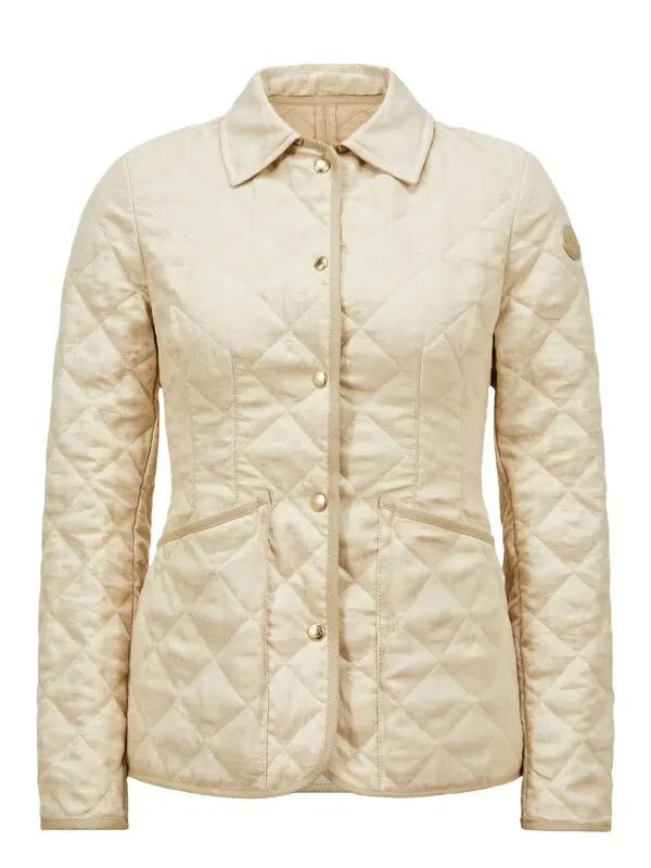 Moncler Logo Patch Padded Jacket - Light Beige