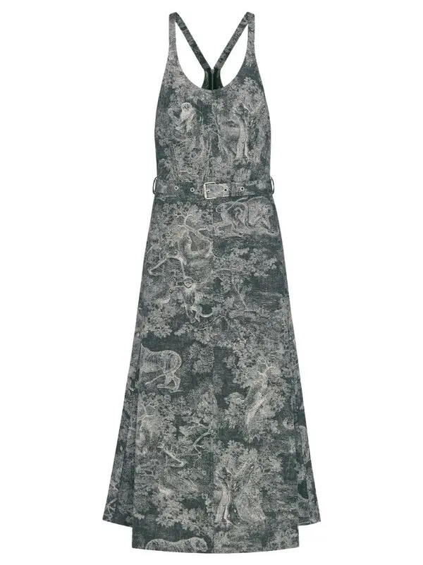 Dior Mid-length Belted Dress - Gray