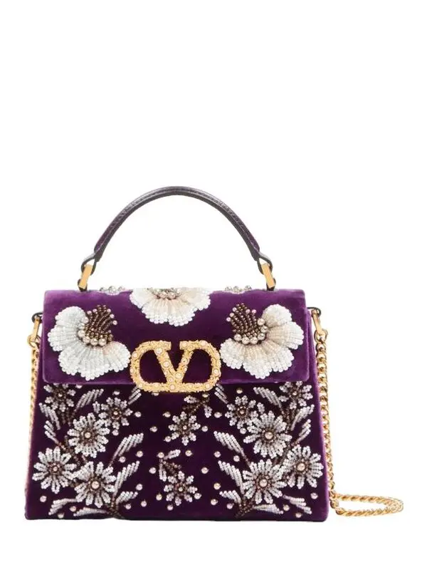 Valentino Garavani Mini Vsling Handbag With Jewel Logo - Black
