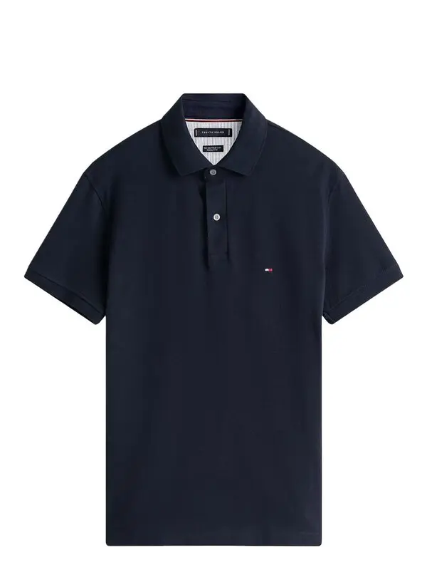 Tommy Hilfiger Logo-patch Polon Shirt - Black