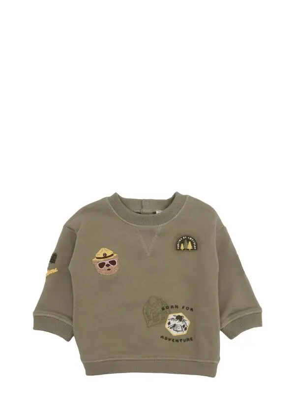 TARTINE ET CHOCOLAT Patch Detailed Crewneck Sweatshirt - Green