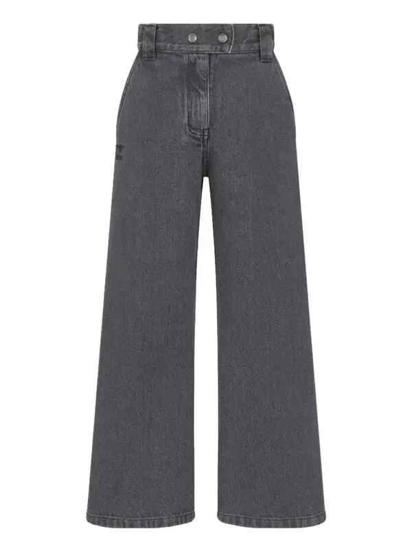 Dior Wide-leg Trousers With Bee Embroidery - Black