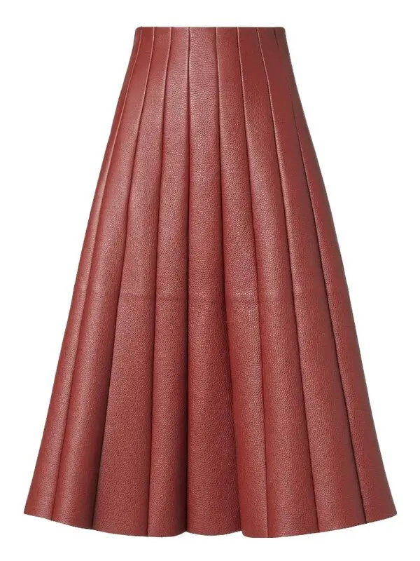 Fendi Selleria Deerskin Skirt - Red