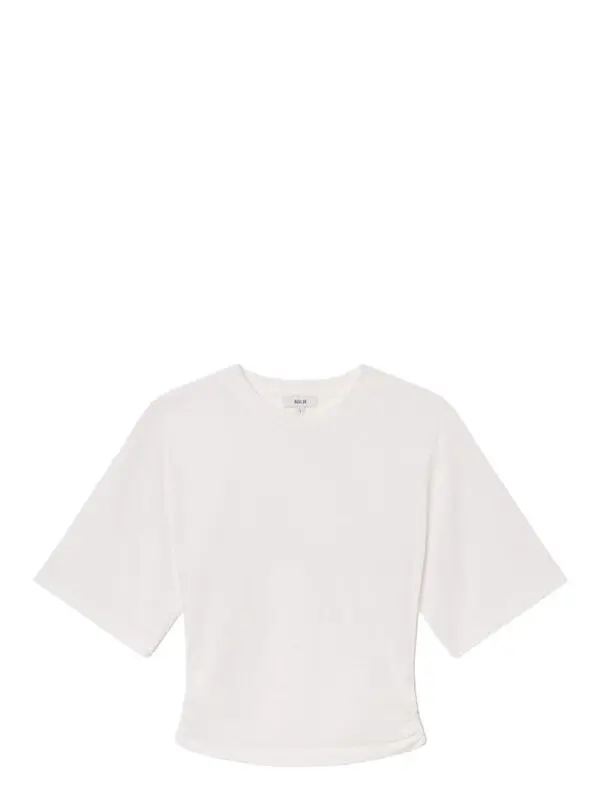 AGOLDE Shari Exaggerated Short Sleeve Cropped Cotton Jersey T-shirt - White