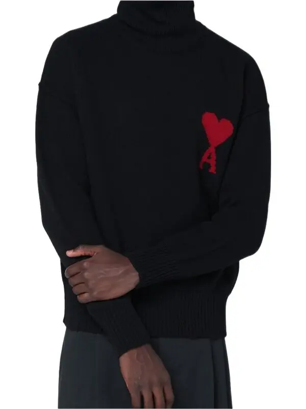 Ami De Coeur Funnel Neck Sweater - Black