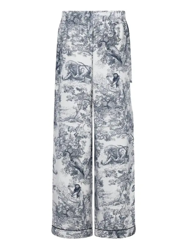 Dior Graphic Print Straight-leg Track Pants - Gray