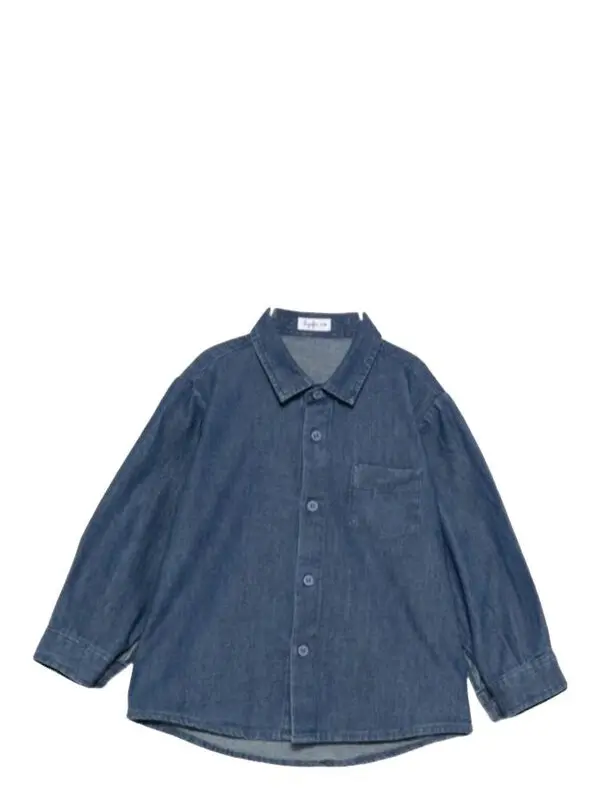 IL GUFO Long-sleeved Denim Shirt - Blue