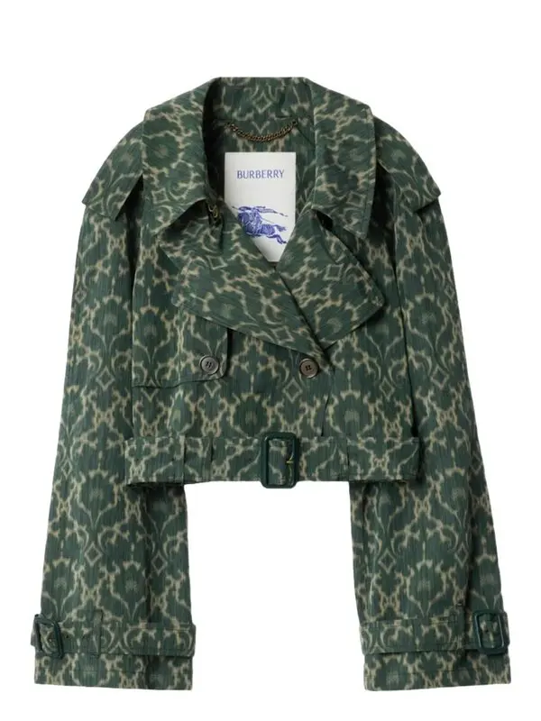Burberry Graphic-print Belted Jacket - Vine Green