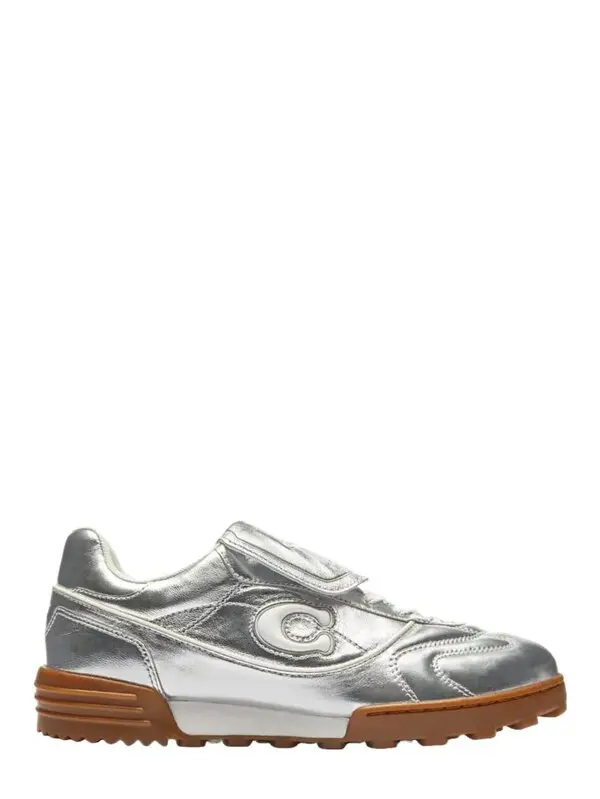 COACH Metallic Leather Match Sneakers - Silver