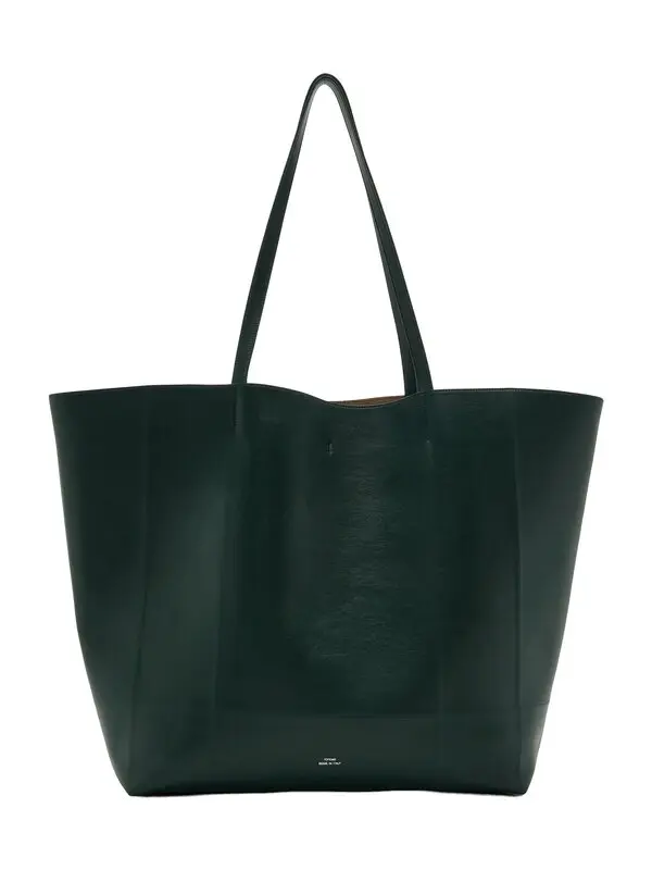 TOTEME Roam Leather Tote Bag - Dark Green