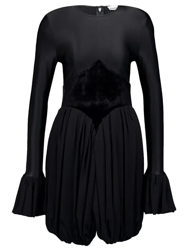 Rabanne Panelled Flared Mini Dress - Black