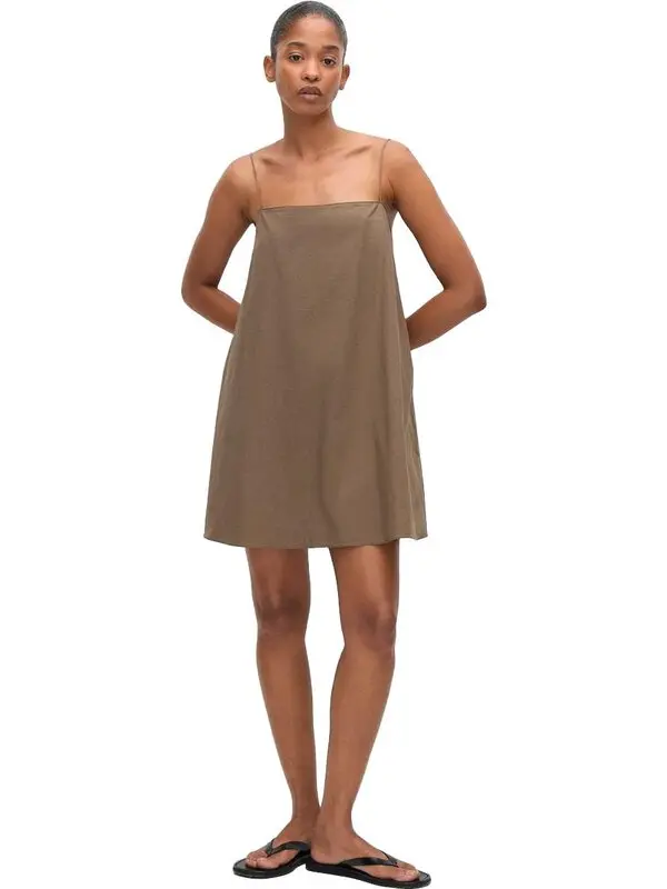 Matteau Birch Square Cami Mini Dress In Birch - Brown