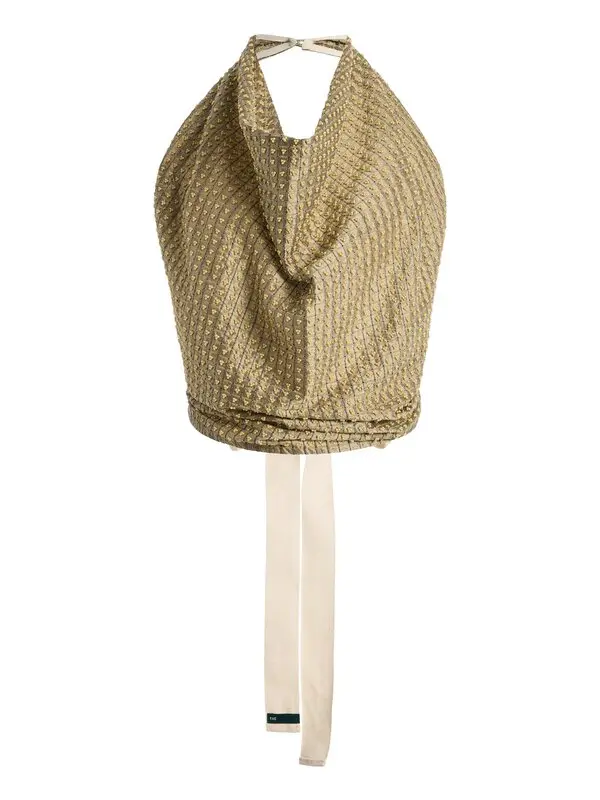TAE PARK Embellished Silk Napkin Top - Grey