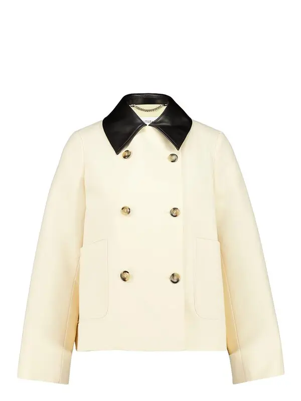 Altuzarra Double-breasted Cotton Jacket With Pointed Collar - Cream