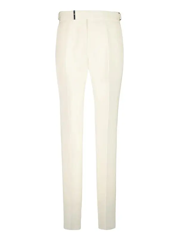 TOM FORD Off- Silk And Linen Tailored Trousers - White