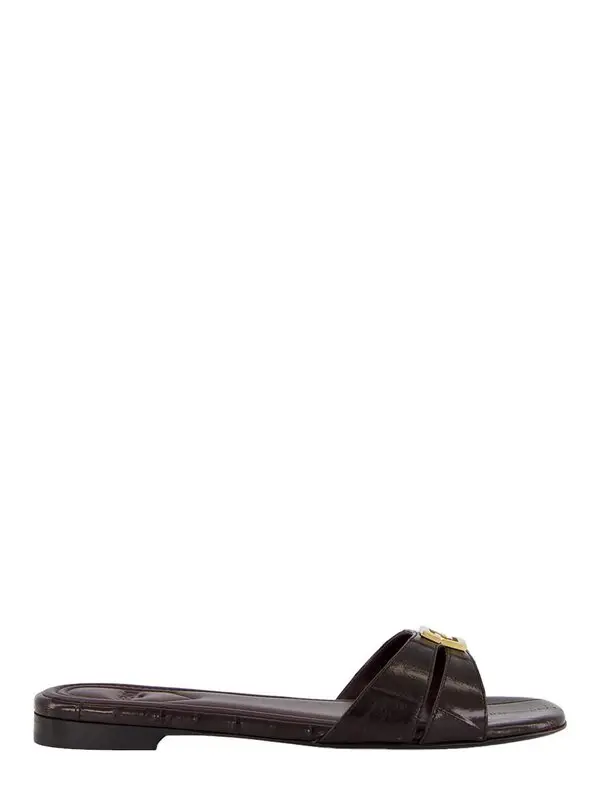 Fendi Ffold Leather Sandals - Brown