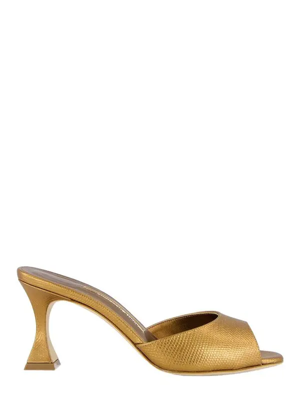 Manolo Blahnik Jadaron 70 Leather Heeled Mules - Gold