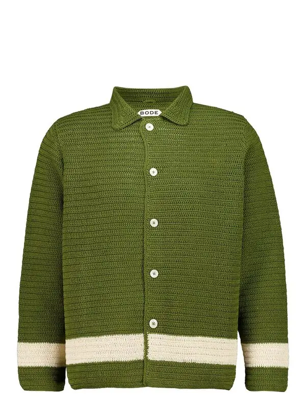 BODE Marsh Crochet Long Sleeve Shirt - Green